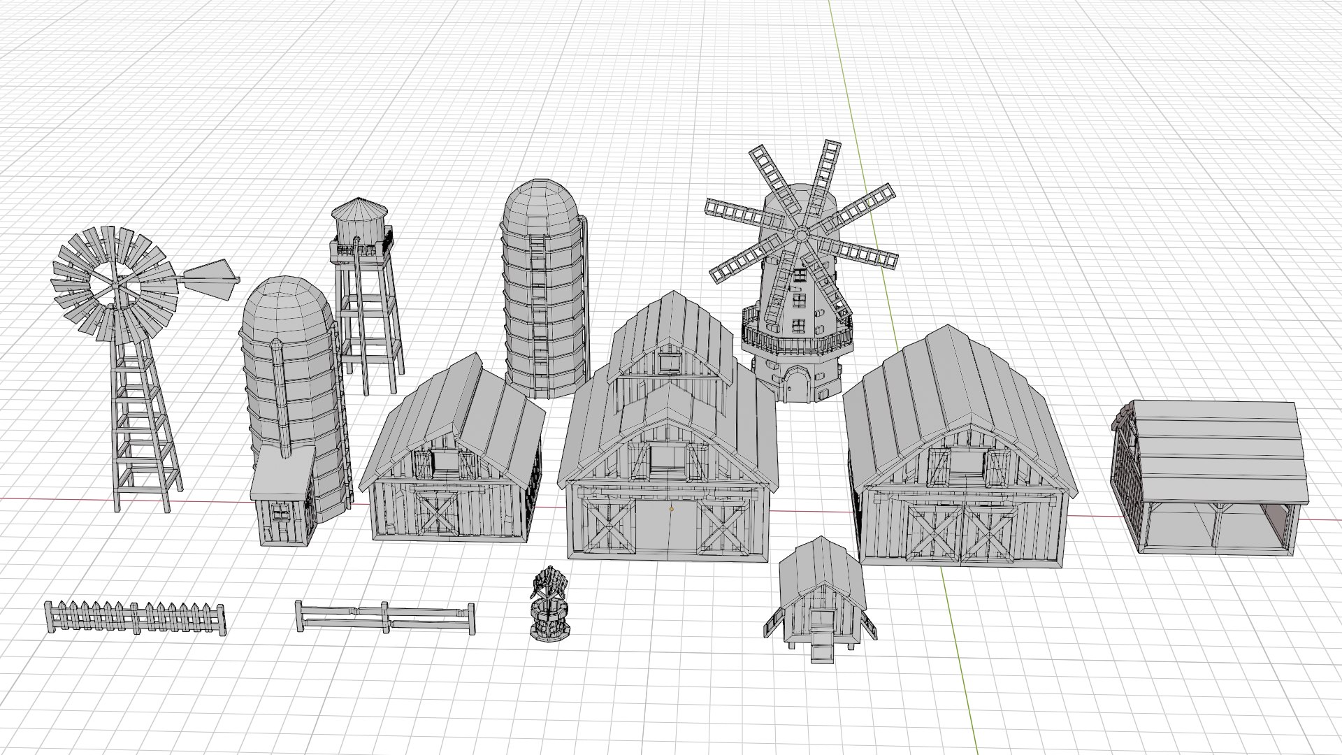3D FARM BUILDINGS PACK 4K Low-poly 3D model model - TurboSquid 2138720