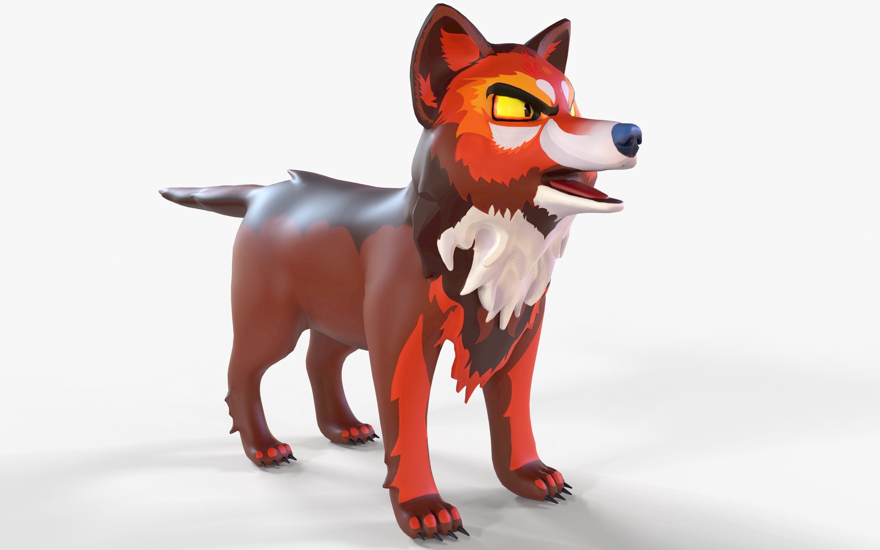 Mystic DOG Azure Kitsune Warrior Fox 3D Model Stylised Cartoon ...