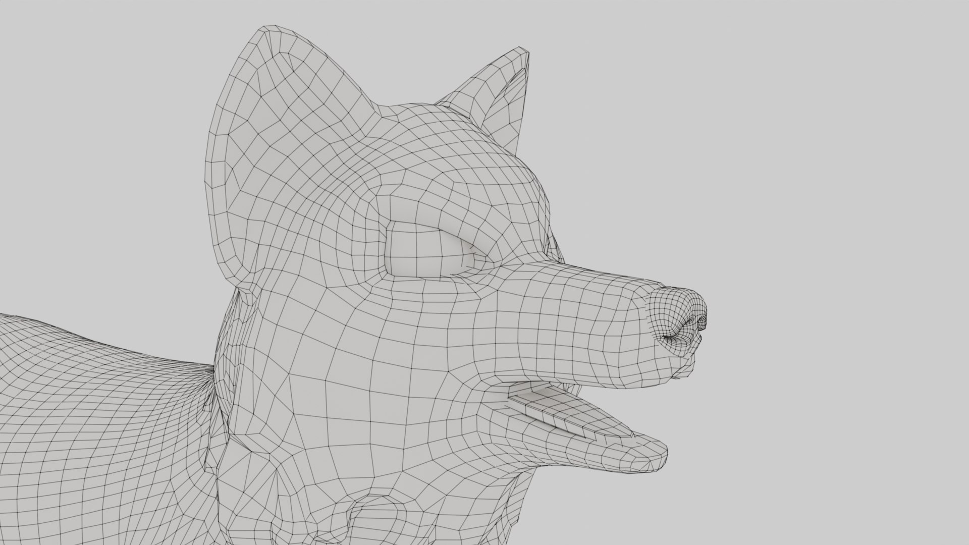Mystic DOG Azure Kitsune Warrior Fox 3D Model Stylised Cartoon ...