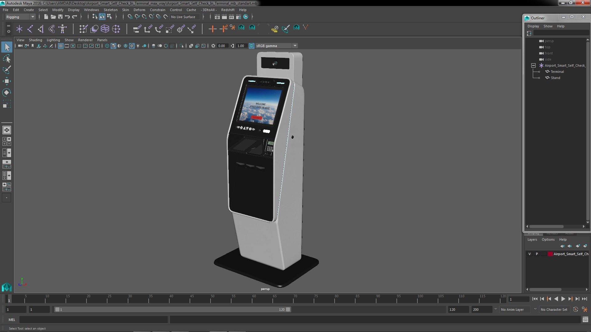 Airport Smart Self Check In Terminal Model - TurboSquid 2159232