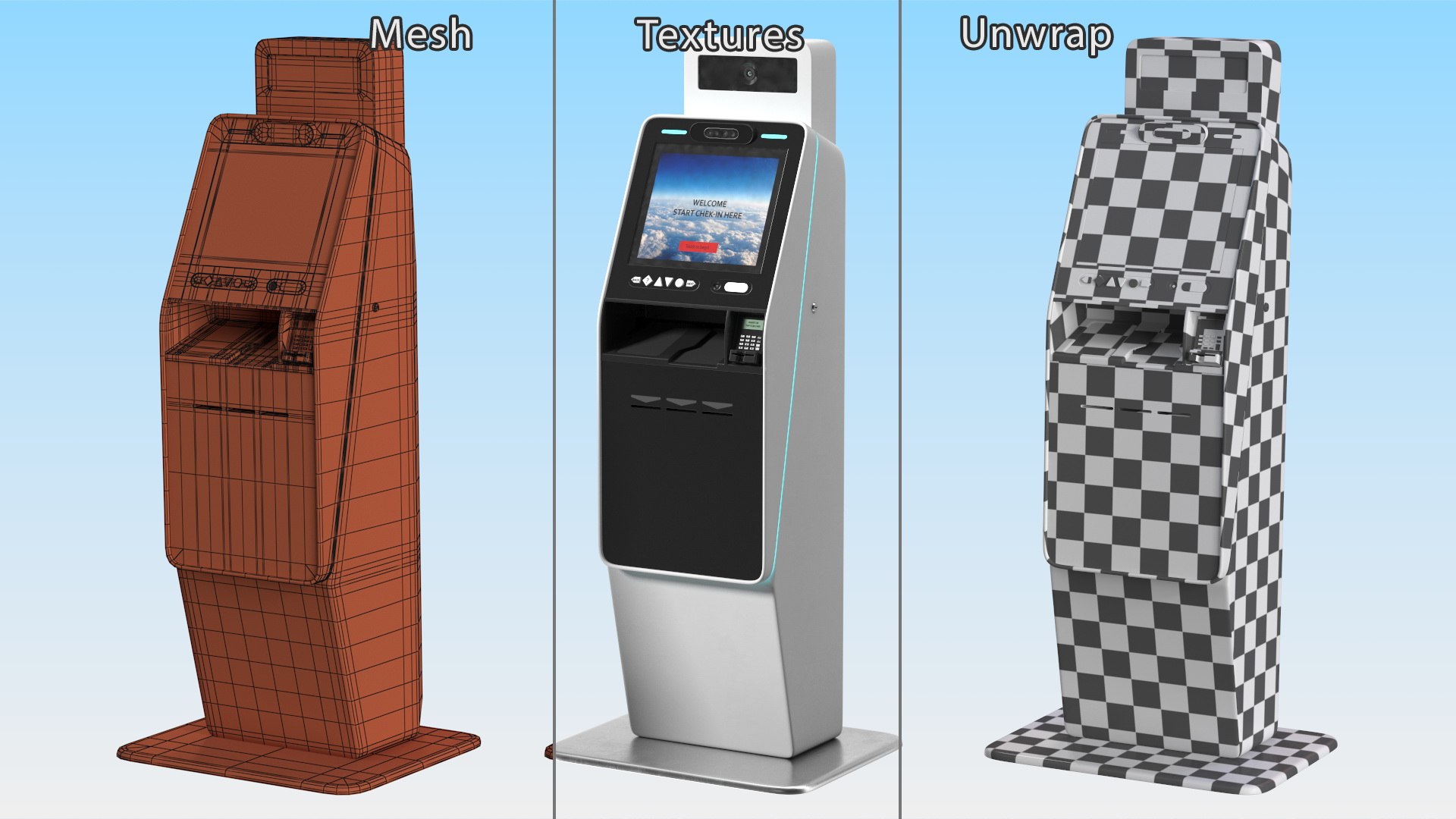 Airport Smart Self Check In Terminal Model - TurboSquid 2159232