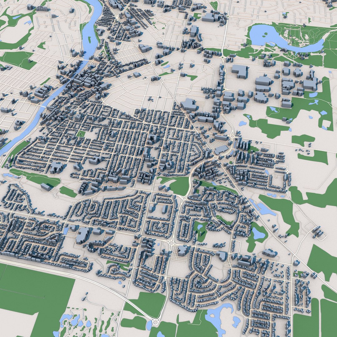3D Cambridge City In Canada Model - TurboSquid 2357934