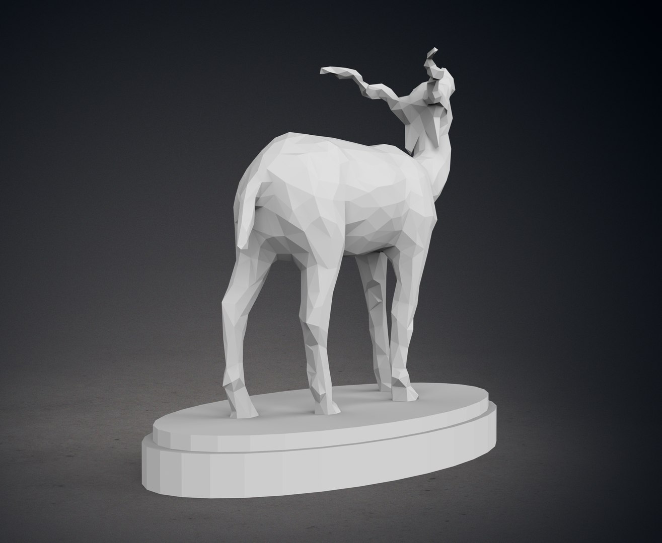 Low Poly Springbok Statue 3D Model - TurboSquid 2226274