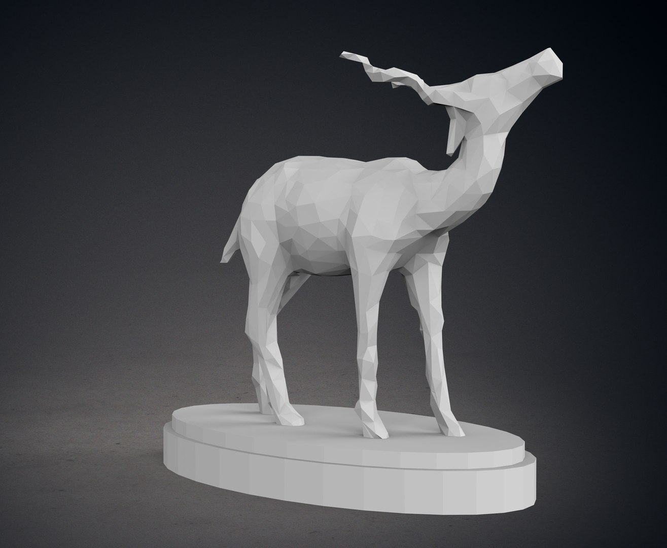 Low Poly Springbok Statue 3D Model - TurboSquid 2226274