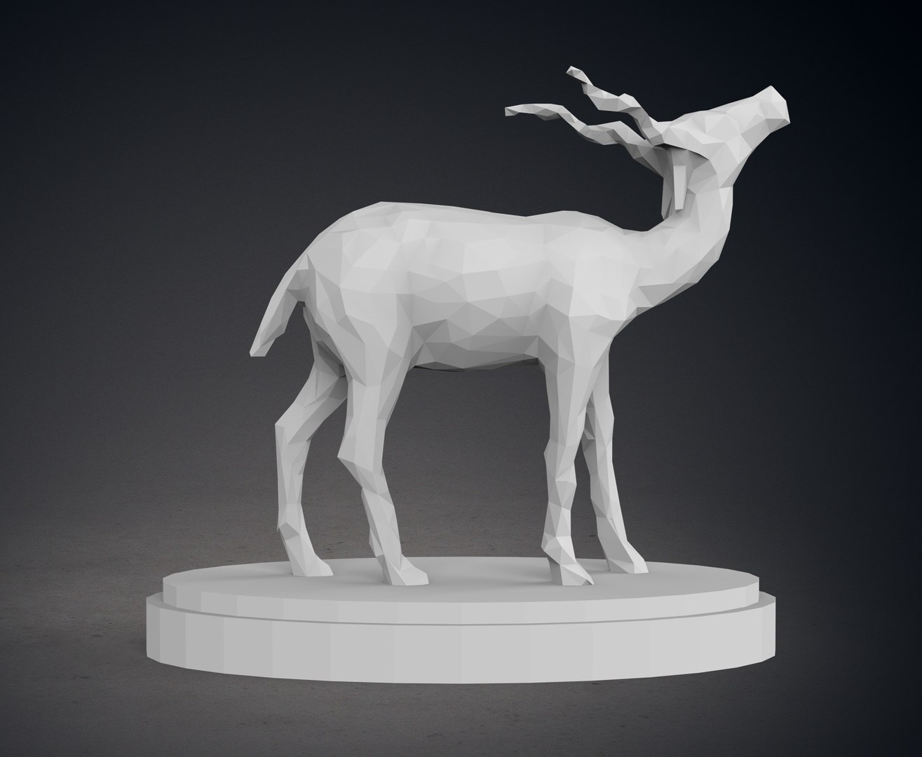 Low Poly Springbok Statue 3D Model - TurboSquid 2226274