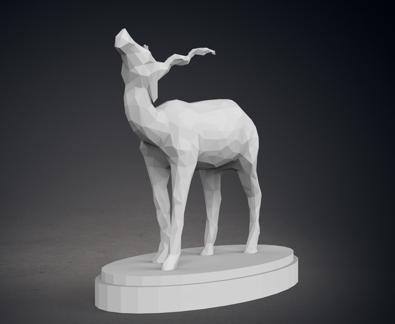 Low Poly Springbok Statue 3D Model - TurboSquid 2226274