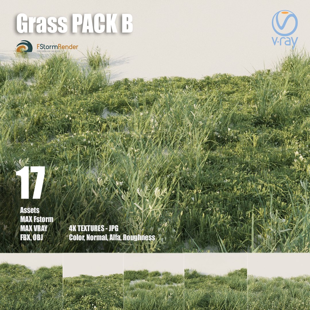 3D Grass Pack B - TurboSquid 1293077