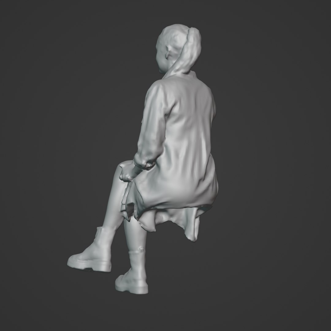 3D Stylish Casual Woman Sitting - Posed 3D Scan - TurboSquid 2197997