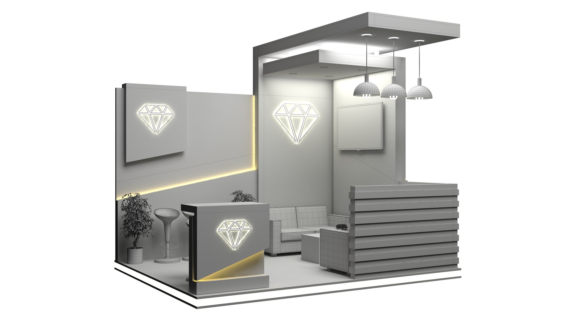 3D Exhibition Stand Stall 10x8 Model - TurboSquid 1972714