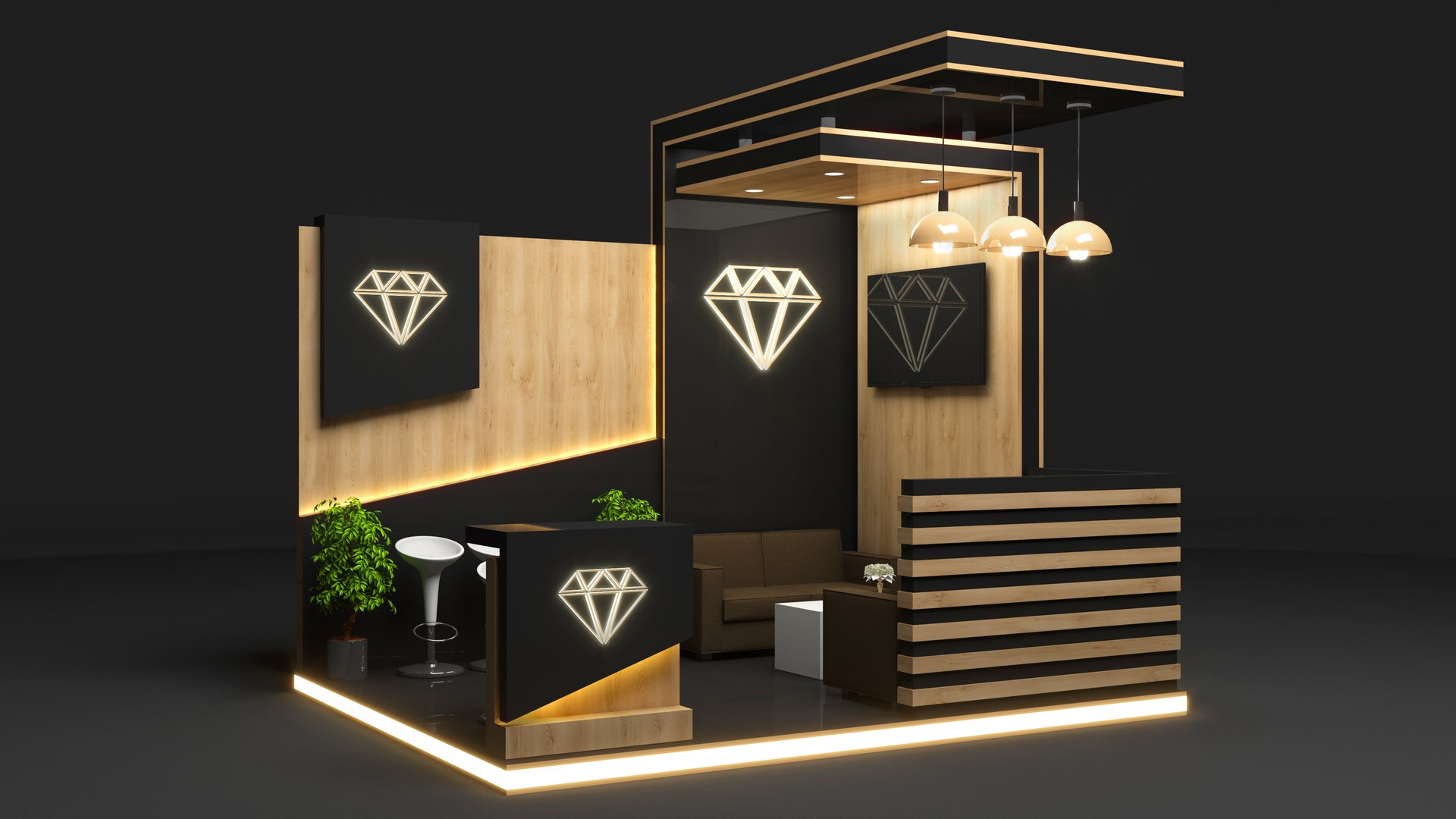 3D Exhibition Stand Stall 10x8 Model - TurboSquid 1972714