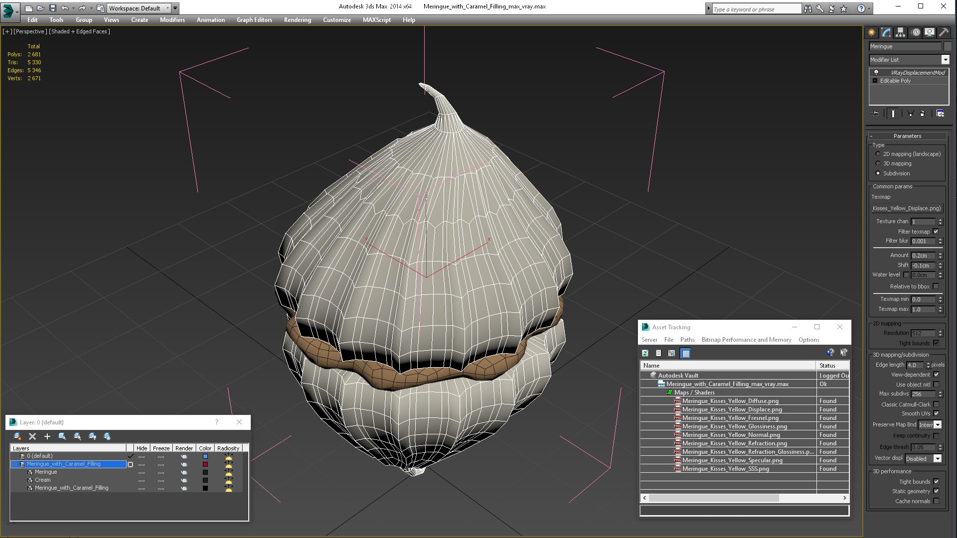 Meringue With Caramel Filling 3D Model - TurboSquid 2220873