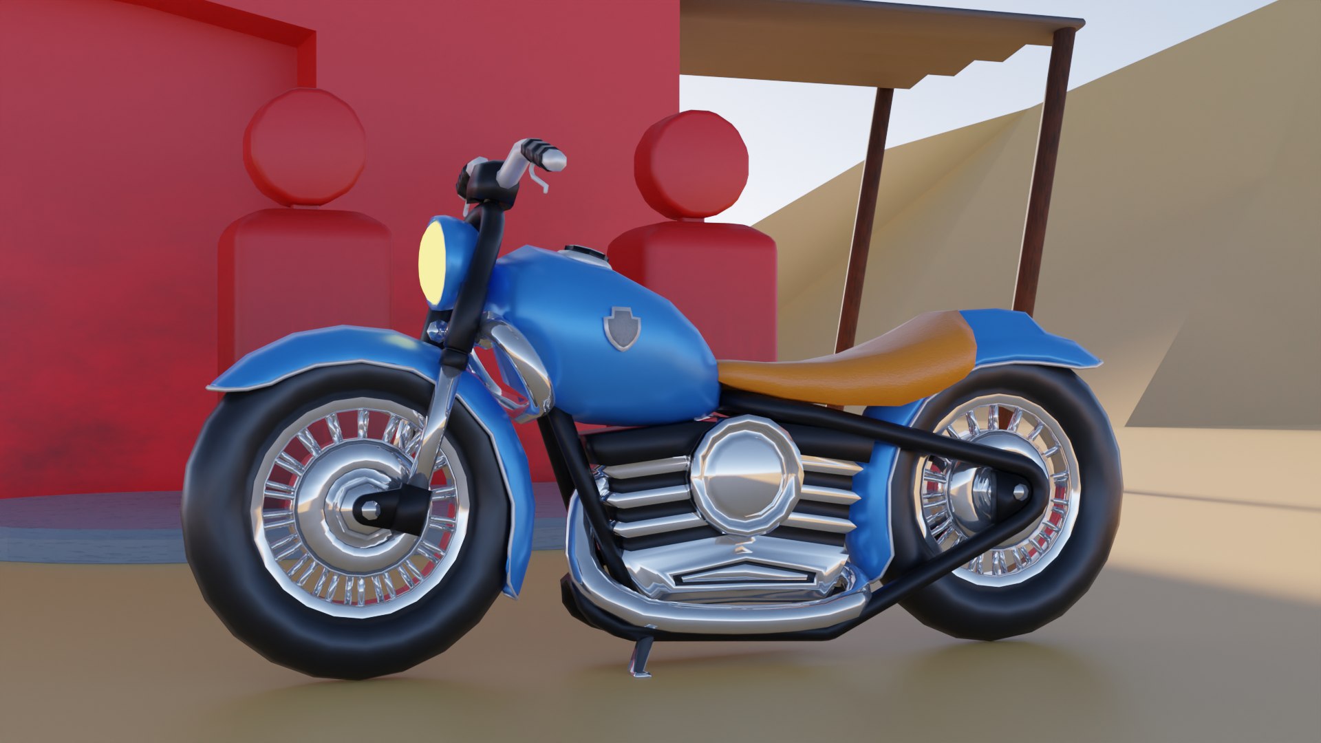 Low Poly Motorcycle 3D Model - TurboSquid 1969743