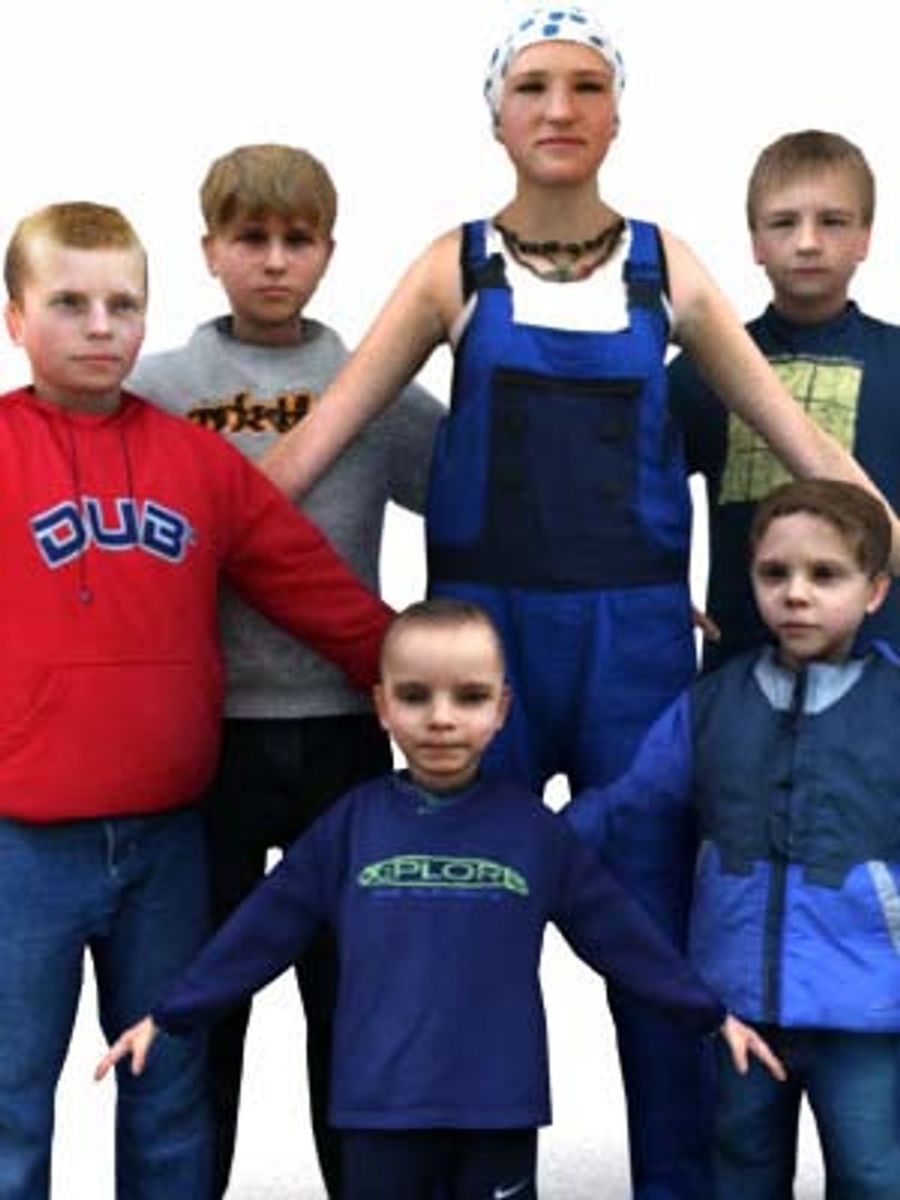 3d model of axyz characters rigged human