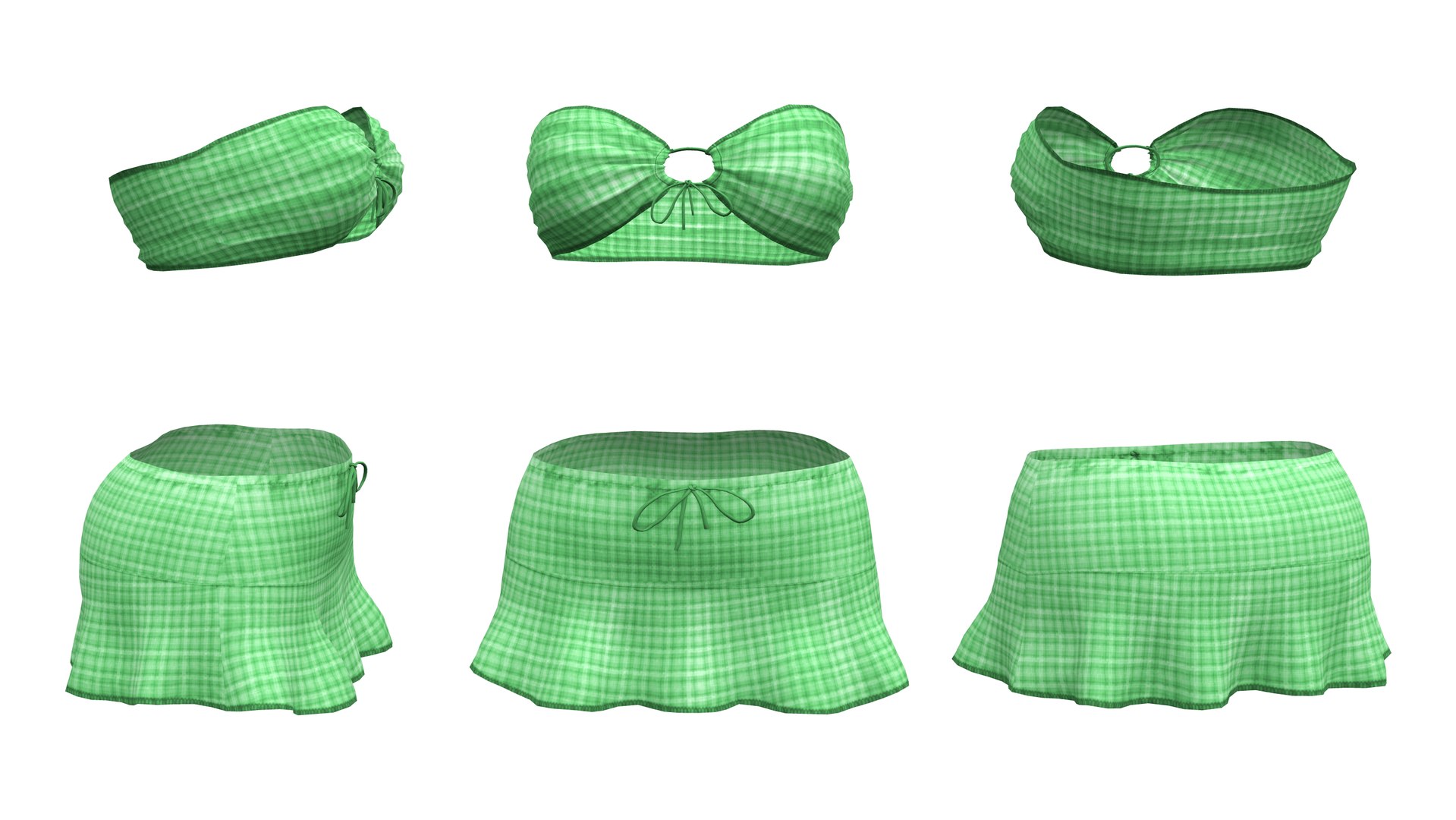 3D Bandeau Top With Skirt - TurboSquid 1787097