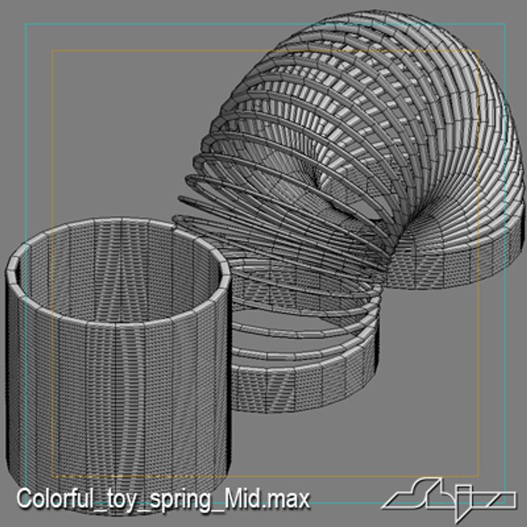3ds max colorful toy spring