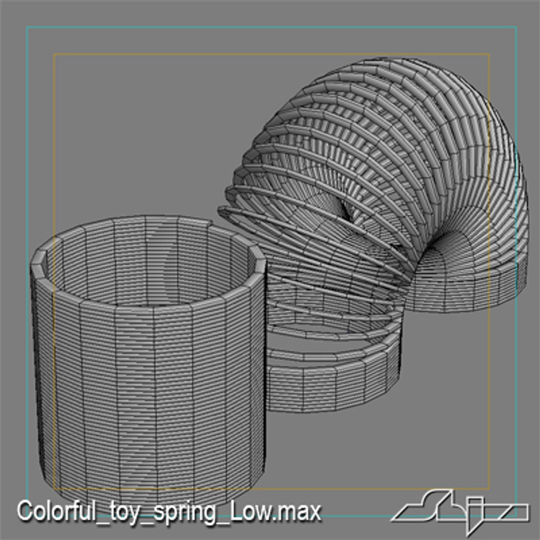 3ds max colorful toy spring