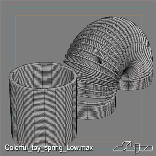 3ds max colorful toy spring