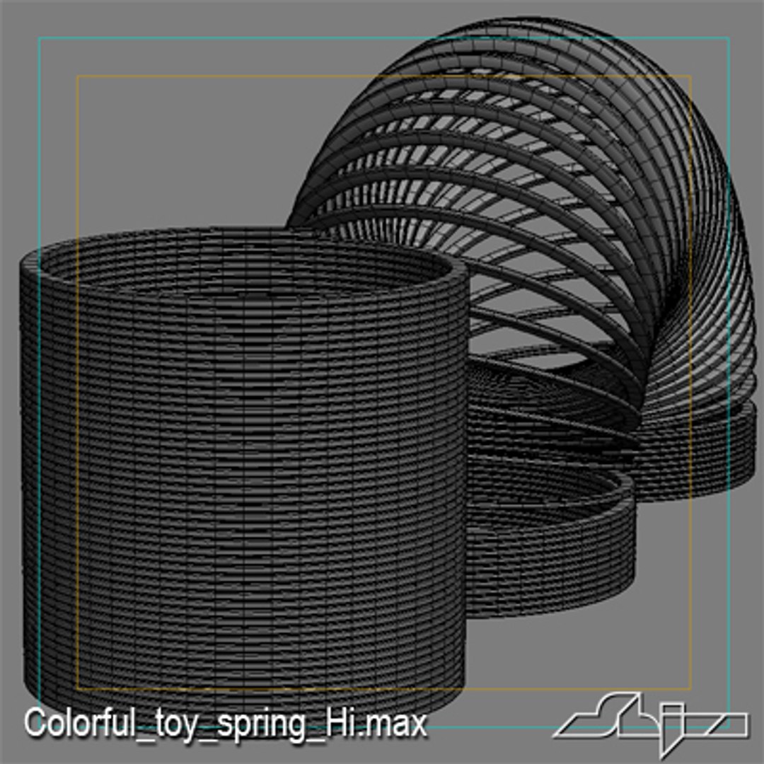 3ds max colorful toy spring