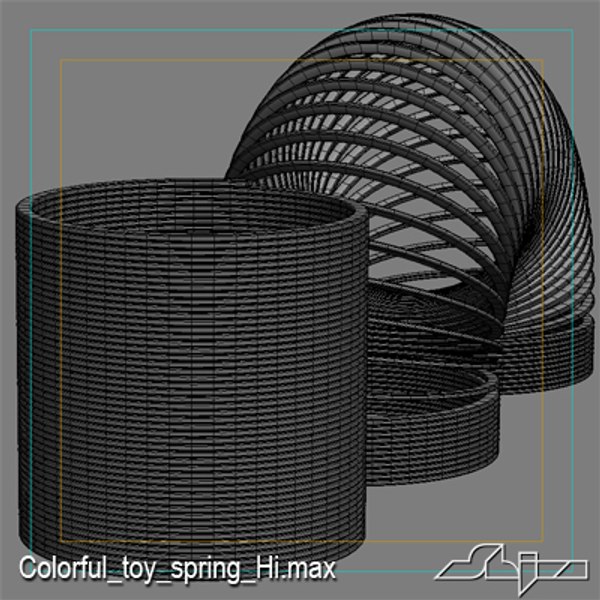 3ds max colorful toy spring