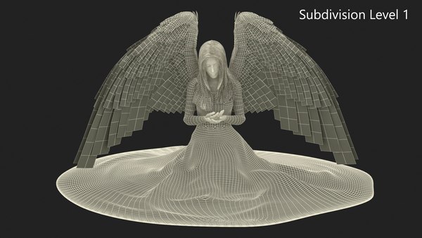 modelo 3d Chica Rubia Ángel Orando - TurboSquid 2223946