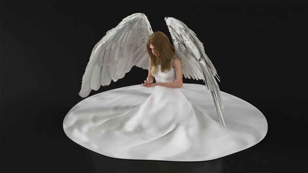 modelo 3d Chica Rubia Ángel Orando - TurboSquid 2223946