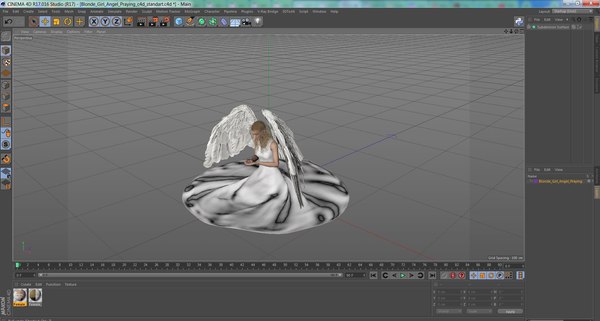 modelo 3d Chica Rubia Ángel Orando - TurboSquid 2223946