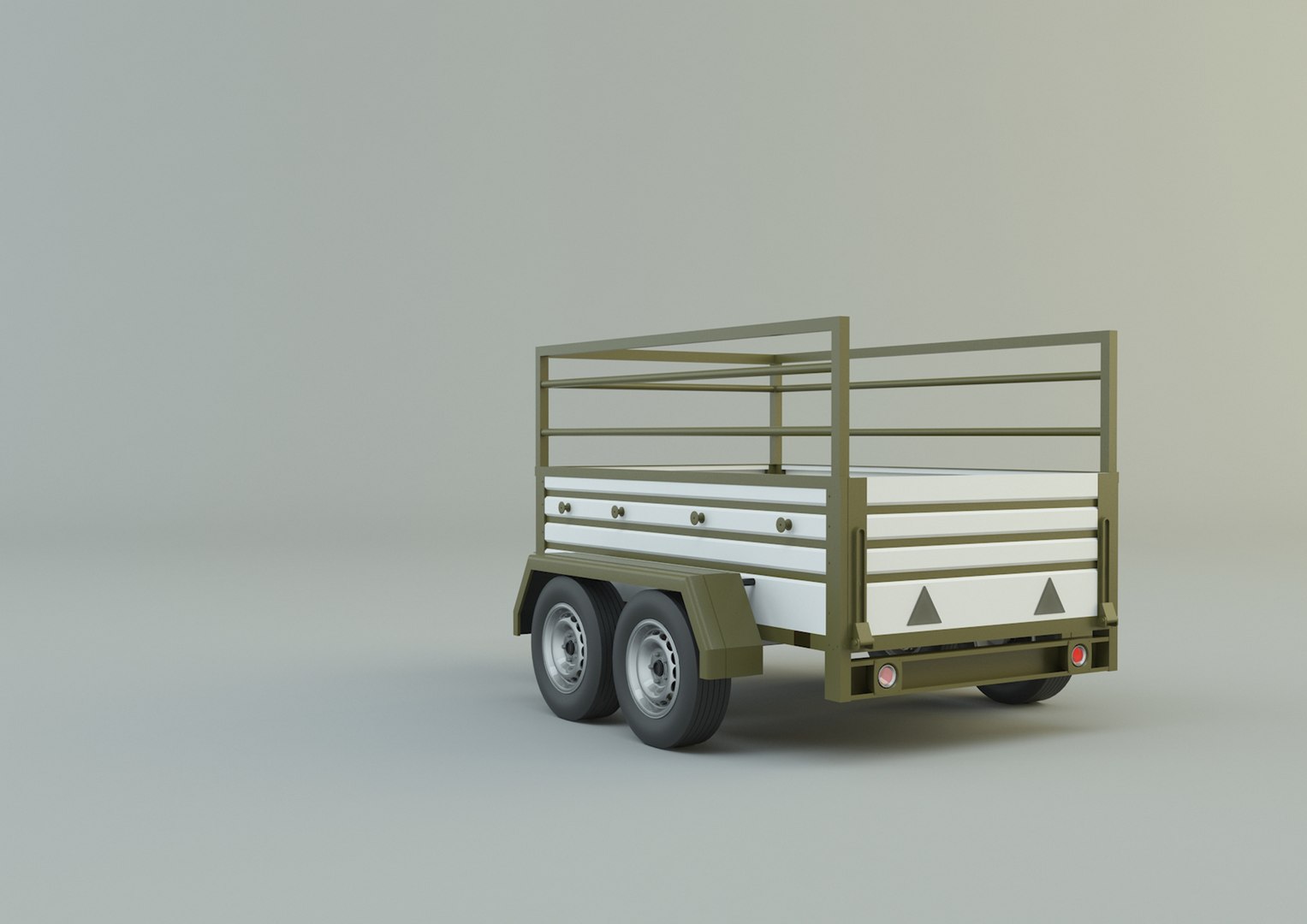 3D Double Axle Trailer Model - TurboSquid 2061635