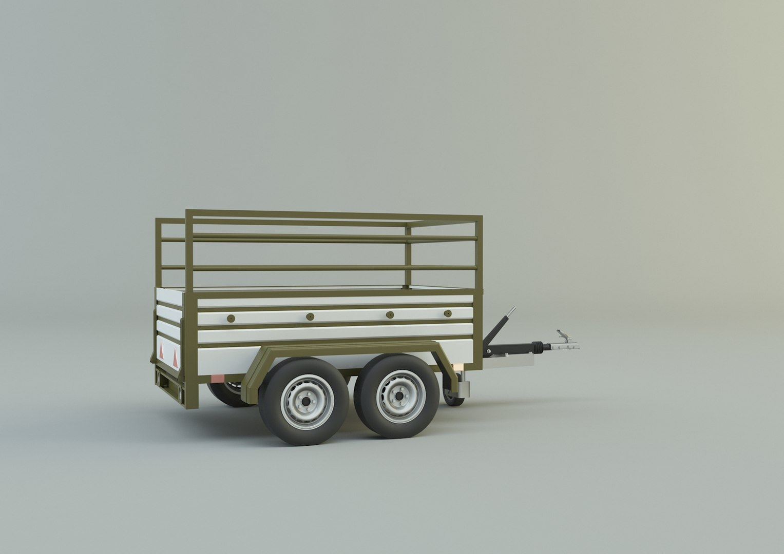 3D Double Axle Trailer Model - TurboSquid 2061635