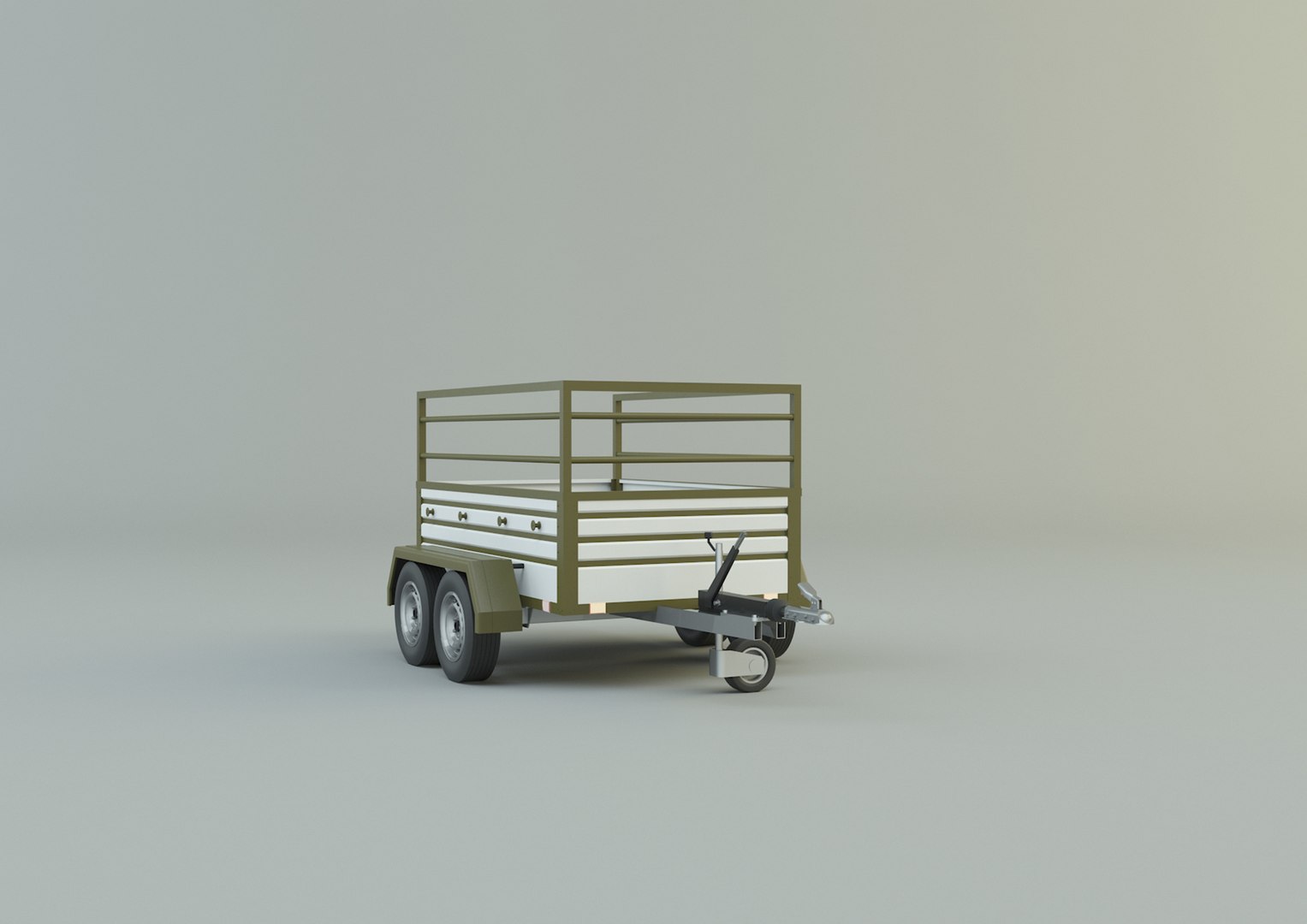 3D Double Axle Trailer Model - TurboSquid 2061635