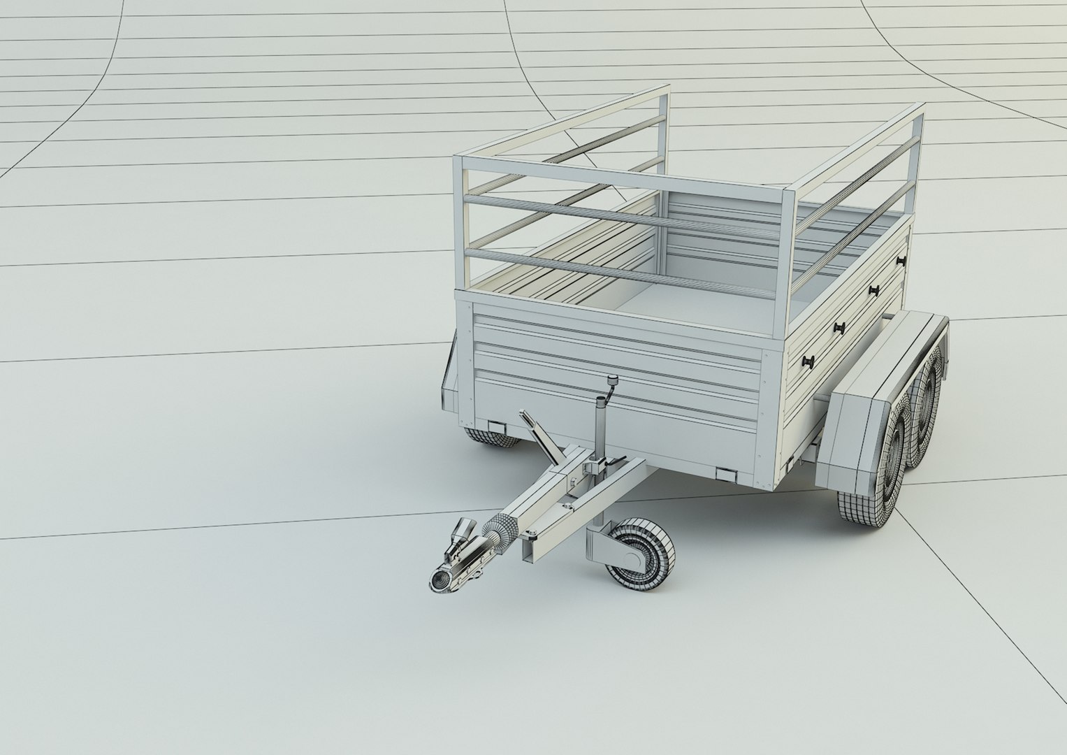 3D double axle trailer model - TurboSquid 2061635