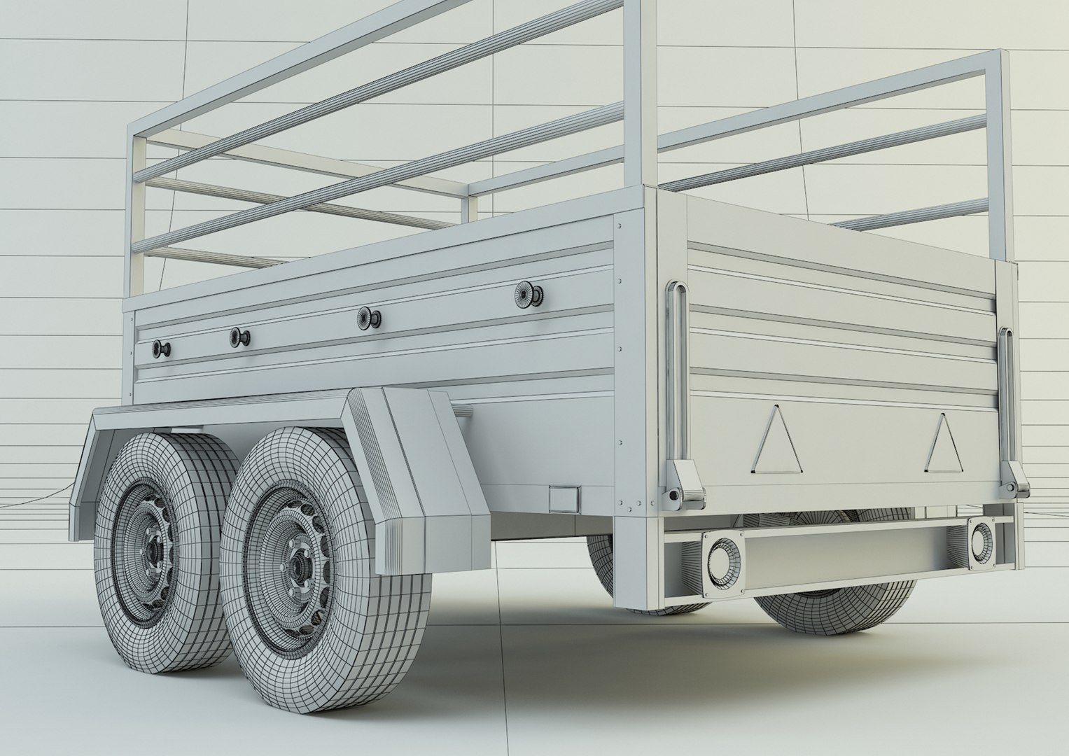 3D double axle trailer model - TurboSquid 2061635