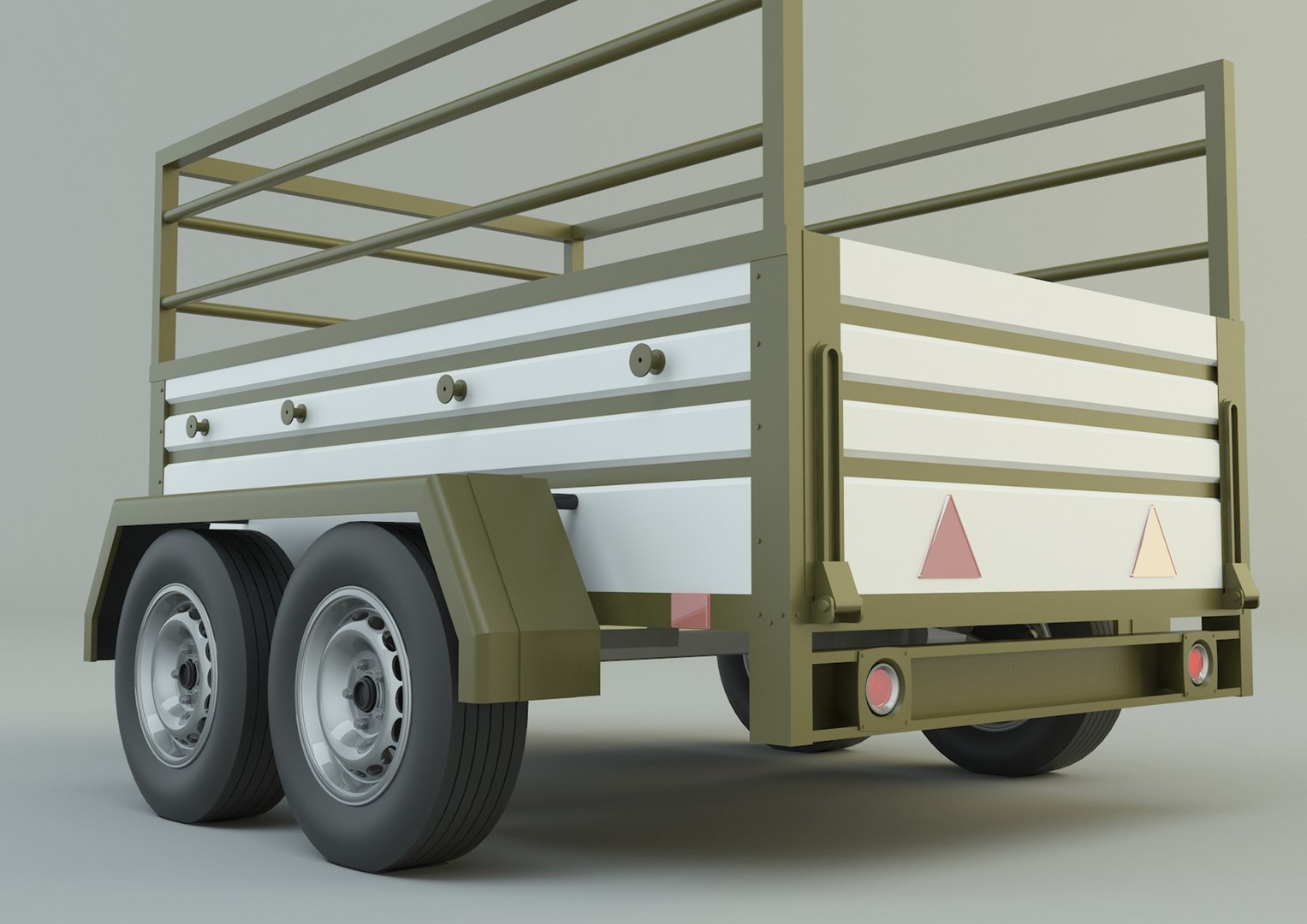 3D double axle trailer model - TurboSquid 2061635