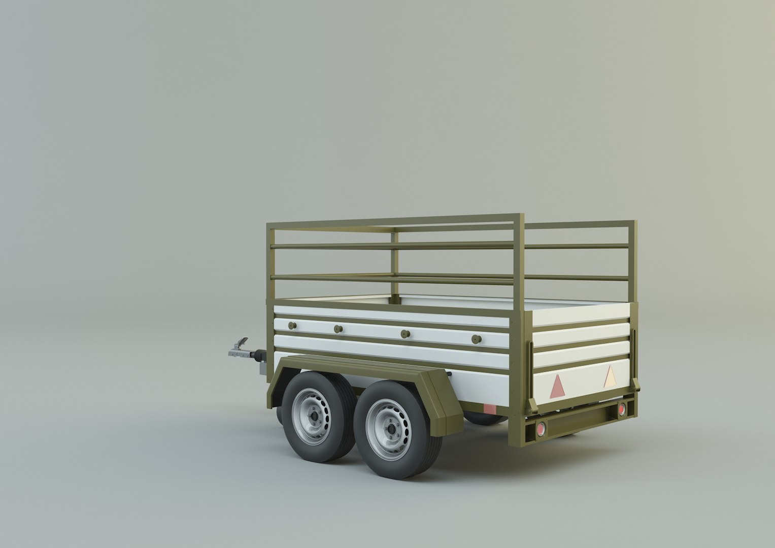 3D Double Axle Trailer Model - TurboSquid 2061635