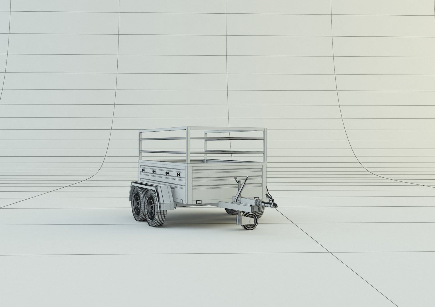 3D double axle trailer model - TurboSquid 2061635