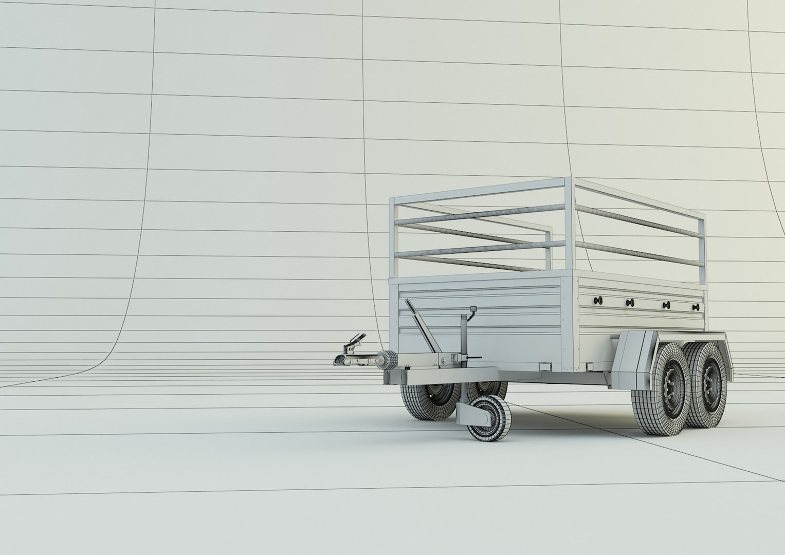 3D double axle trailer model - TurboSquid 2061635
