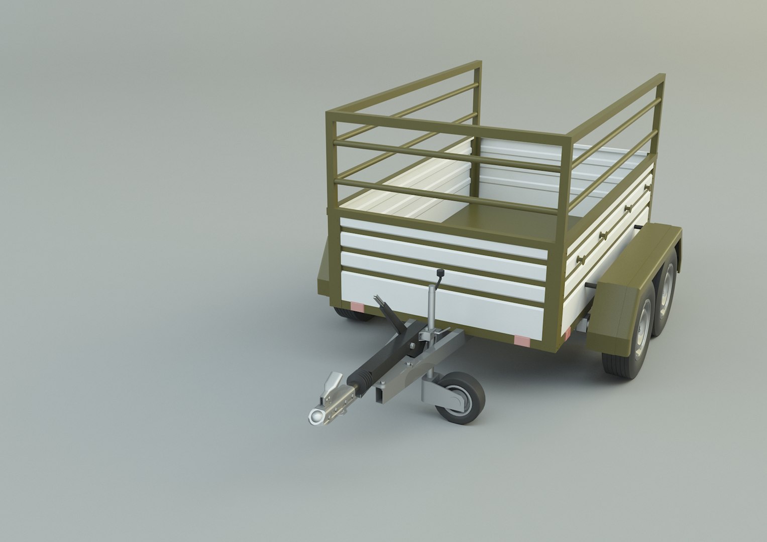 3D double axle trailer model - TurboSquid 2061635