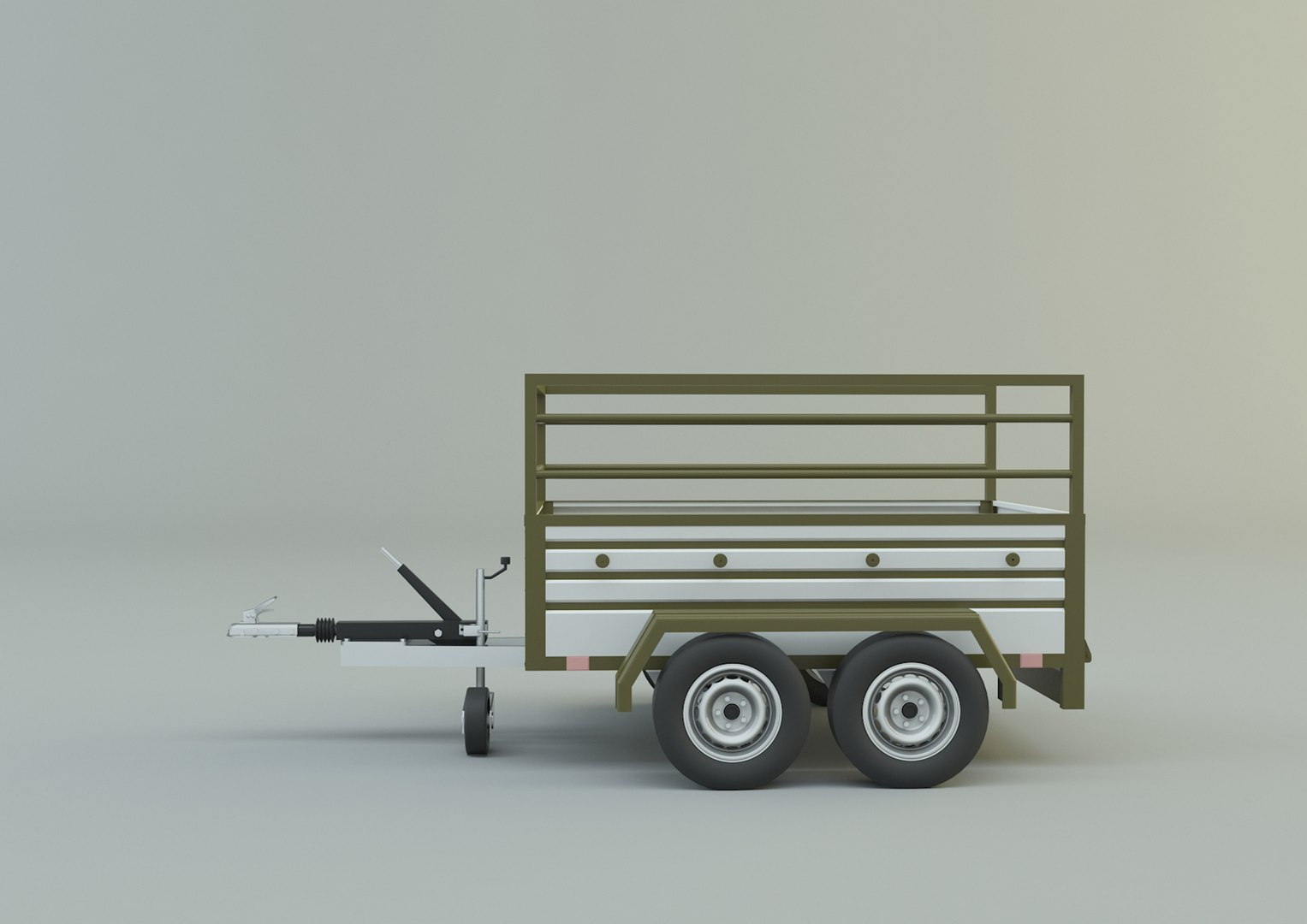3D Double Axle Trailer Model - TurboSquid 2061635