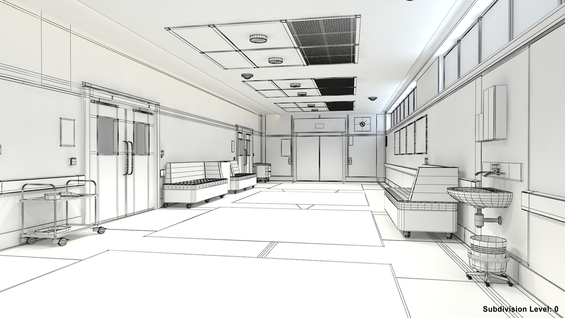 Hospital Corridor 3D Model - TurboSquid 2134512