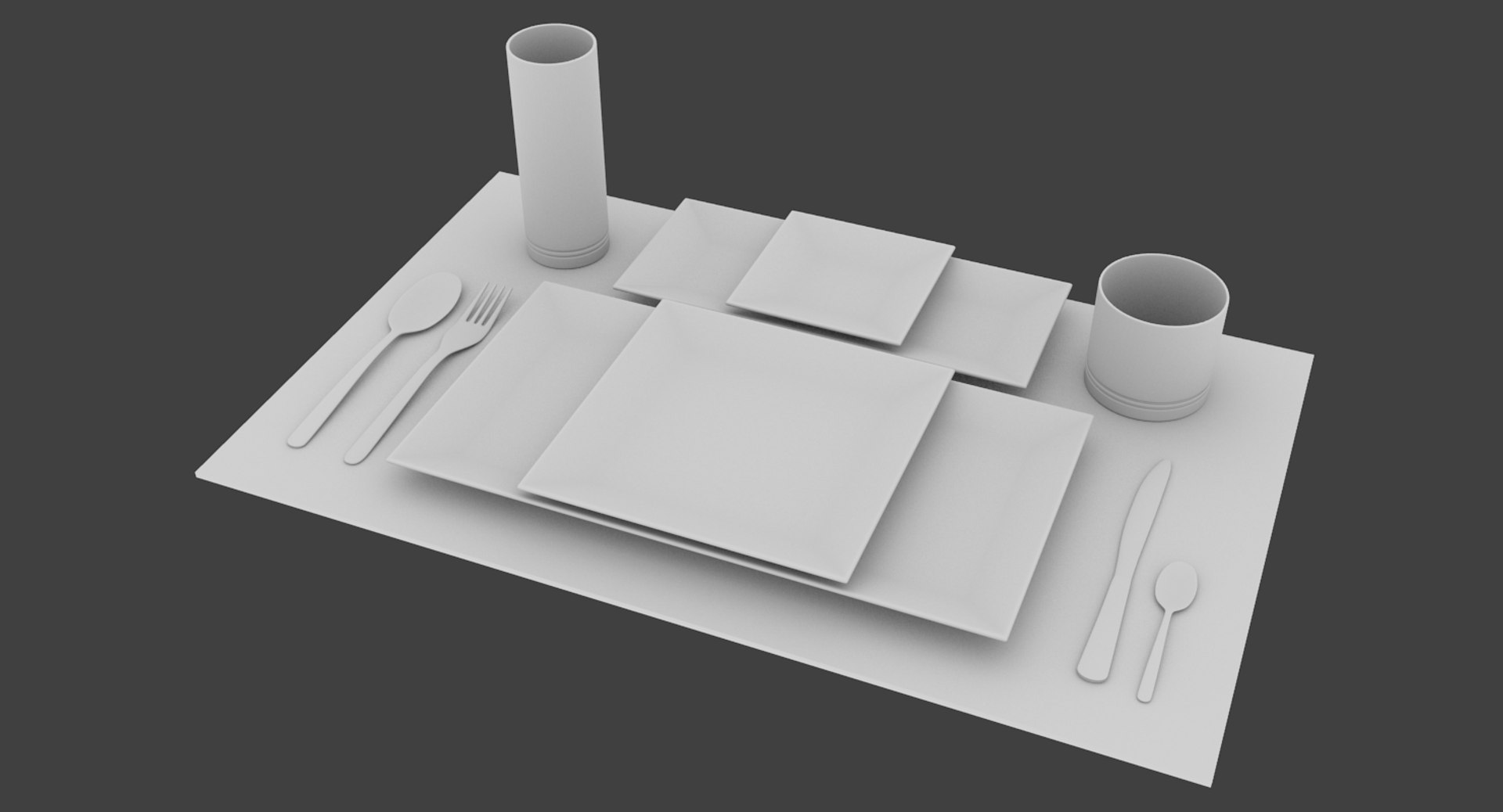 Place Setting 2 3D Model - TurboSquid 1186682