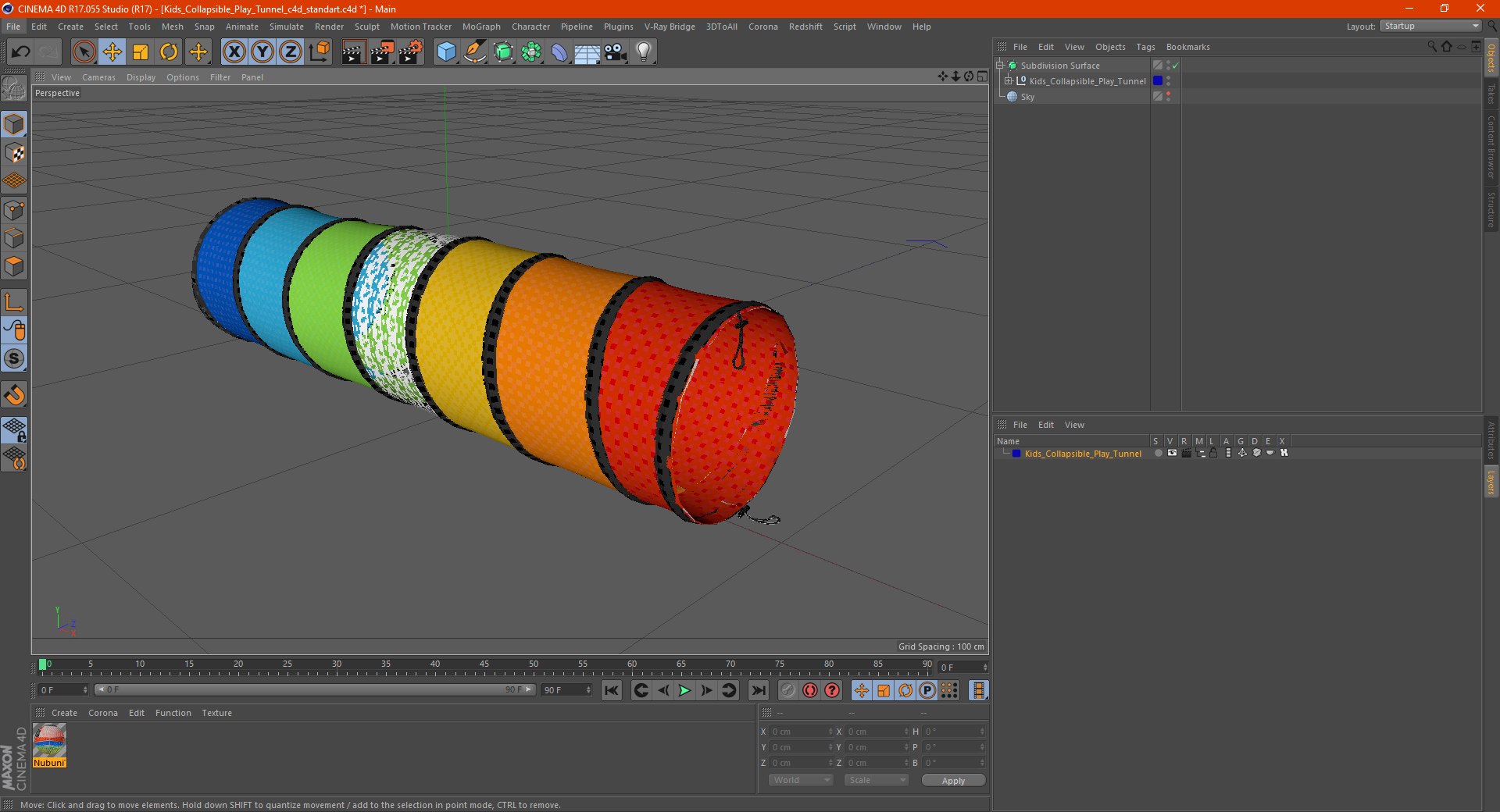 3D Model Kids Collapsible Play Tunnel - TurboSquid 1851543