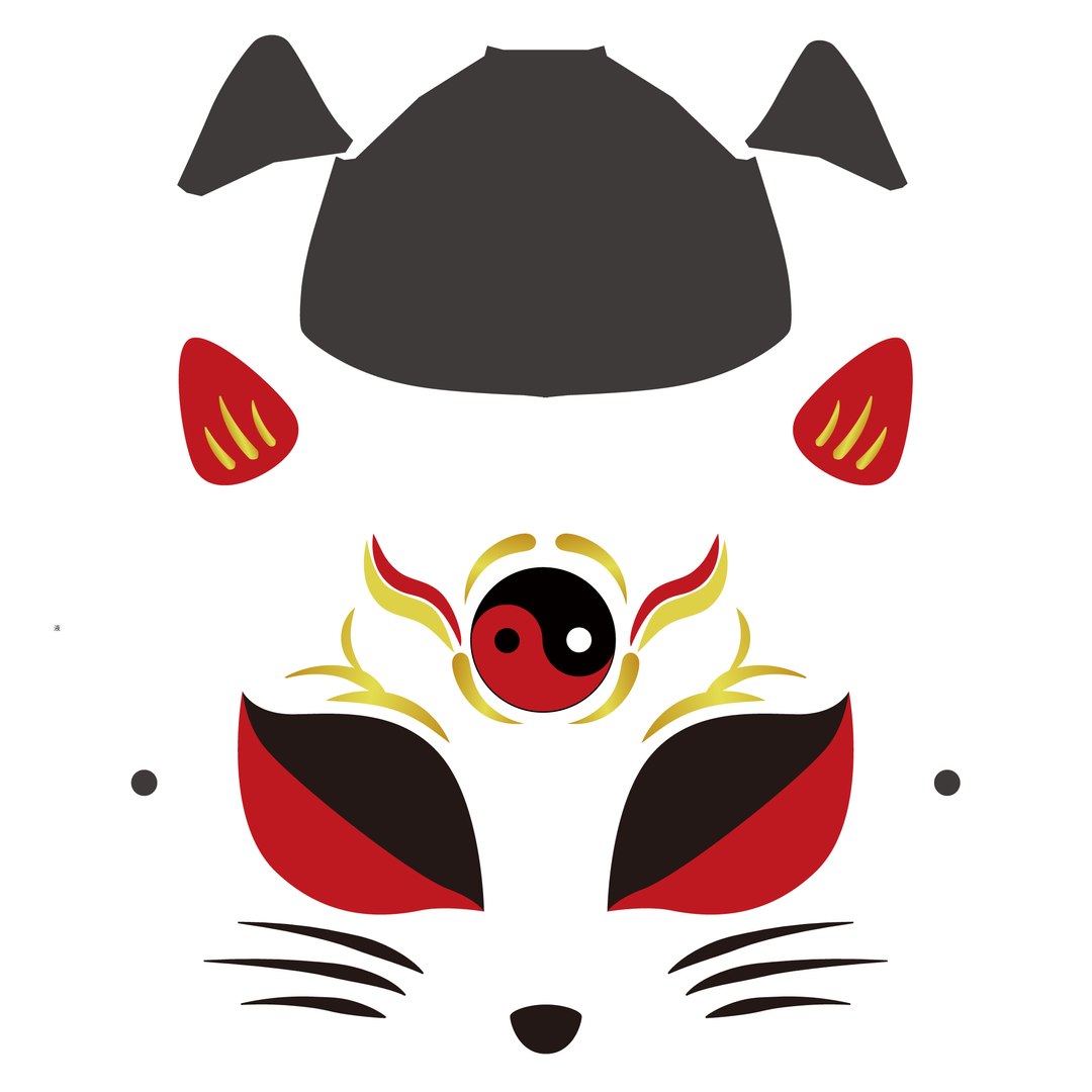 Japanese Fox Mask D Set Low Poly 3D Model - TurboSquid 1789850