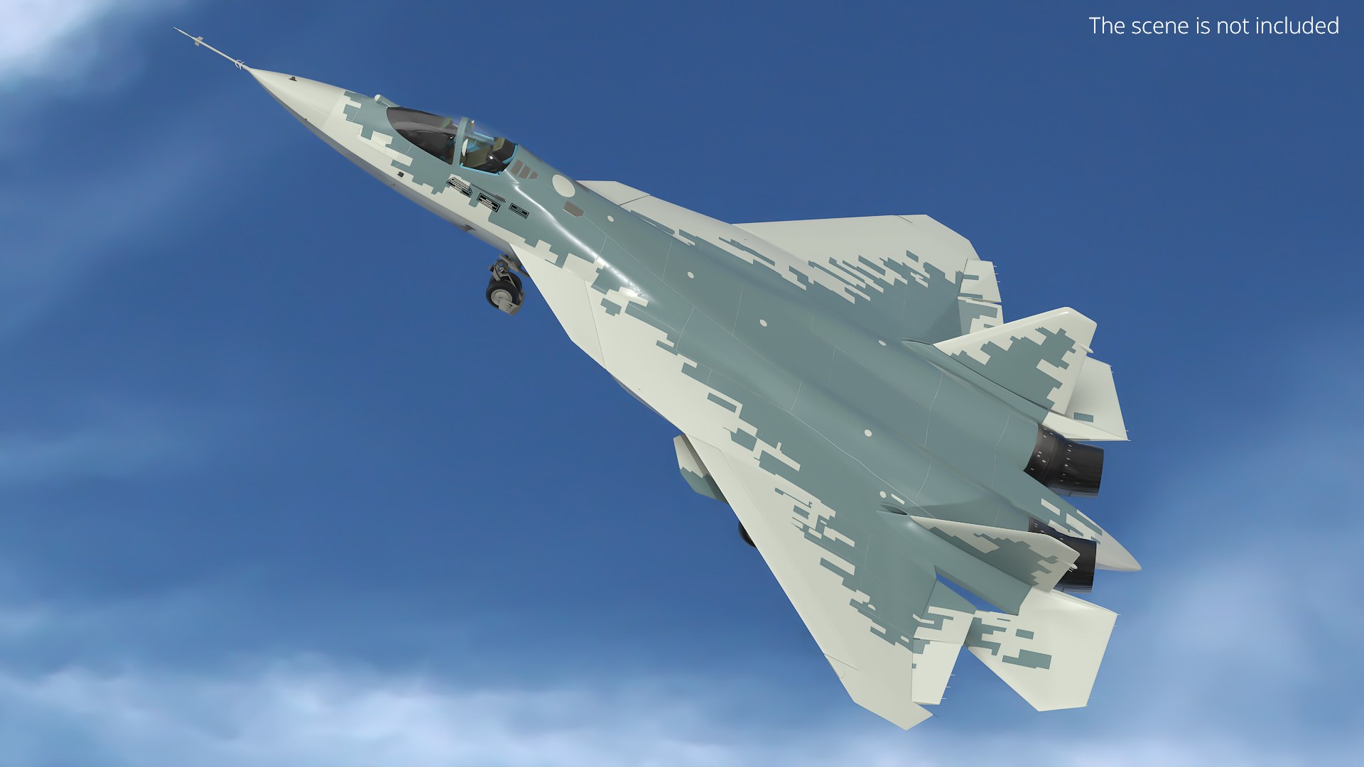 Su57 Twin Engine Stealth Aircraft Grey Camo Rigged 3D Model ...