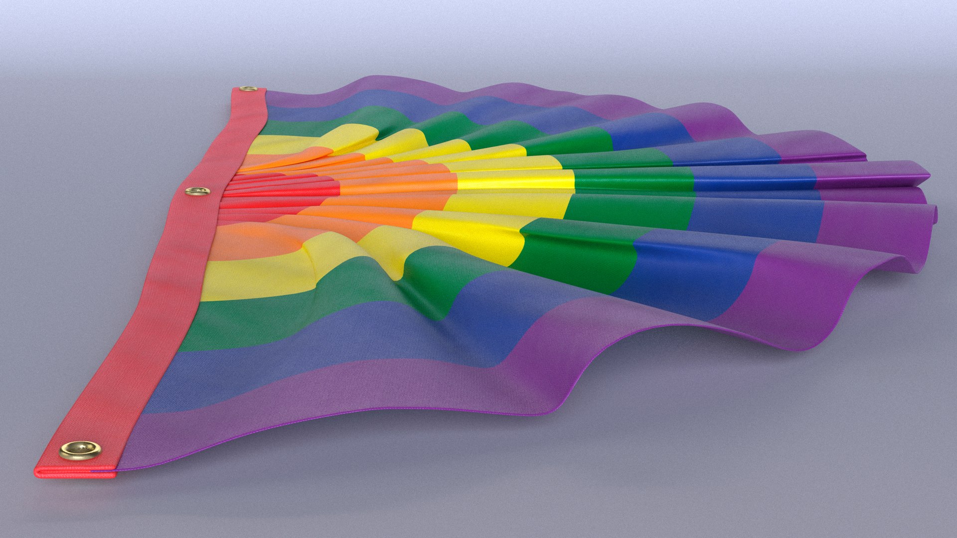3D Model Rainbow Pride Bunting Flag - TurboSquid 2116142