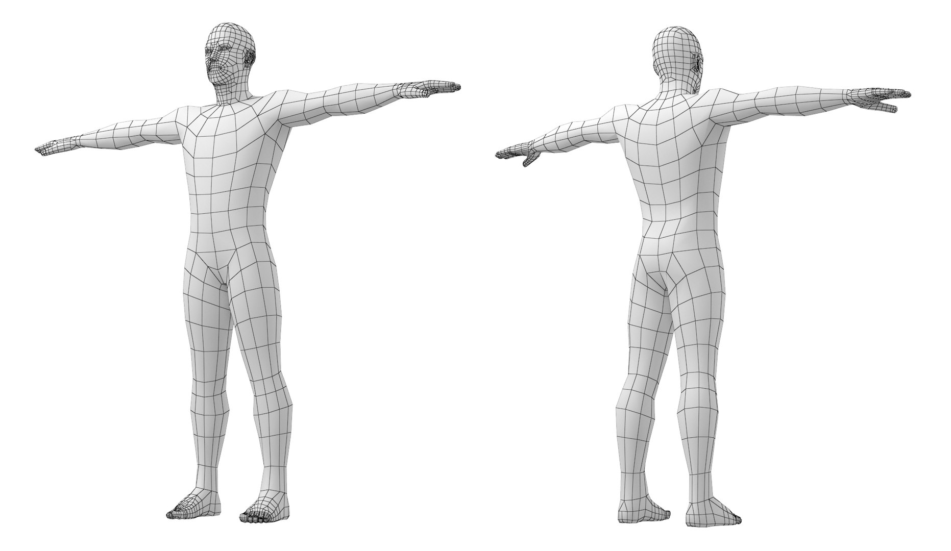 3D Natural Male In 3 Modeling Poses Base Mesh - TurboSquid 2209817