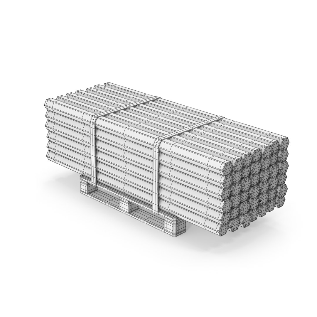 Iron Beams On Pallet 3D - TurboSquid 2085429