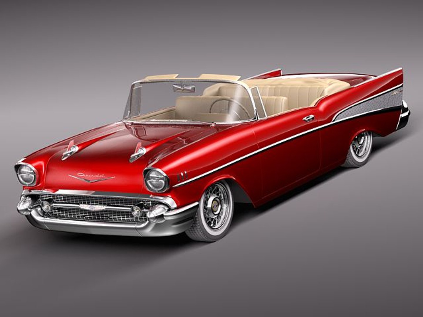 3d Model Of Chevrolet Bel Air 1957