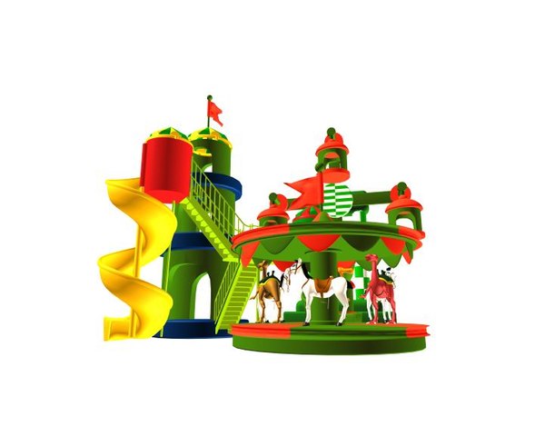 theme park carousel 3d model