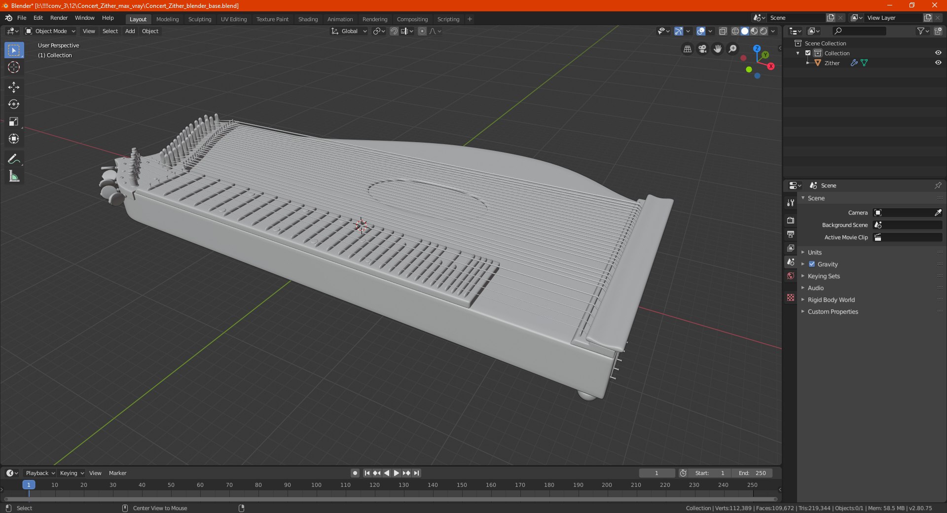 3D Concert Zither Model - TurboSquid 1684529