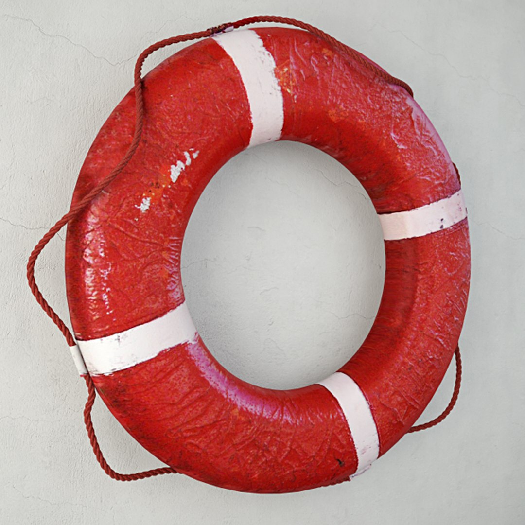 1950s red white life preserver model - TurboSquid 1206252