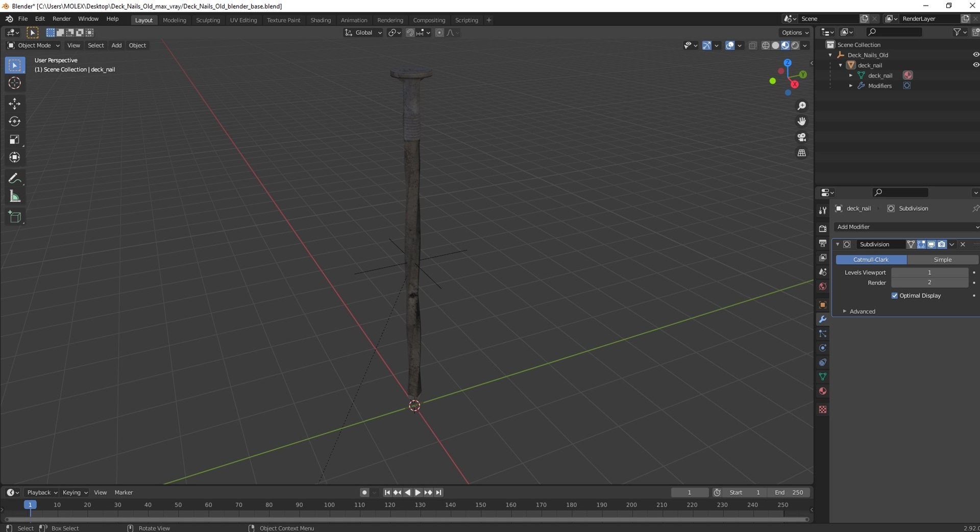 3D Model Deck Nails Old - TurboSquid 2052310